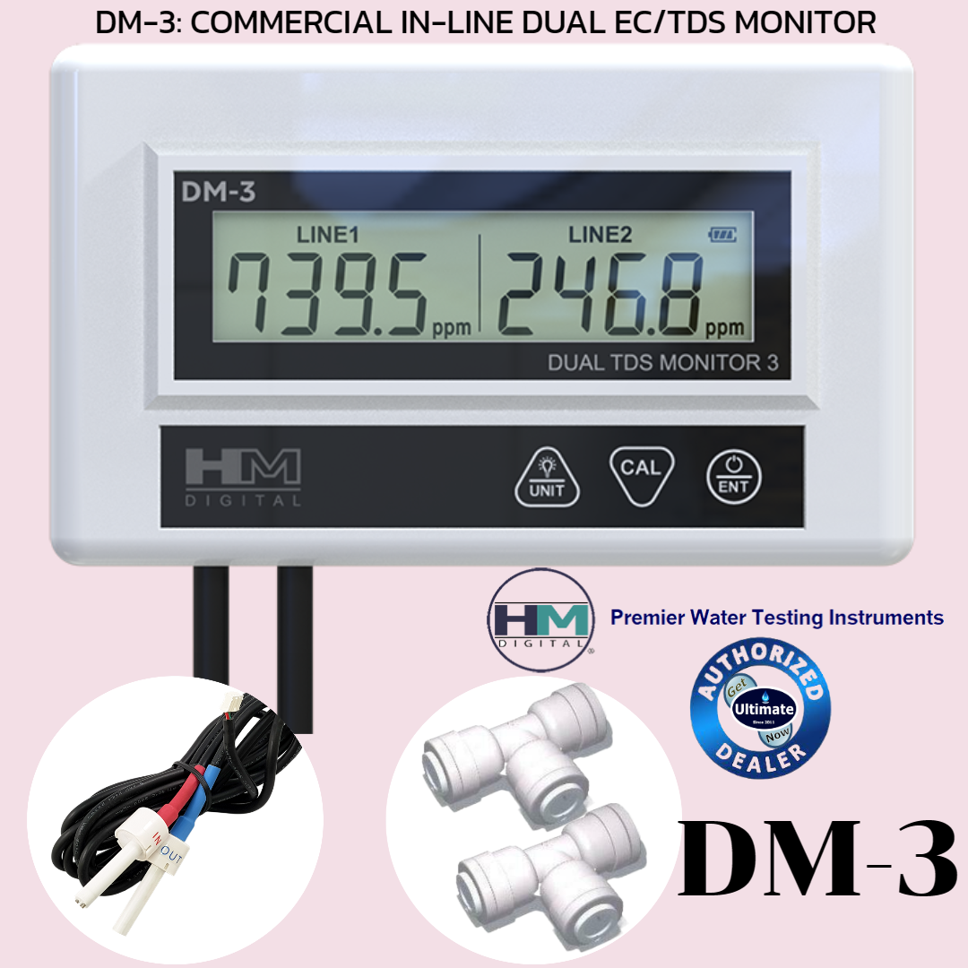 HM Digital DM-3 Dual TDS Monitor | Commercial In-Line Water Quality